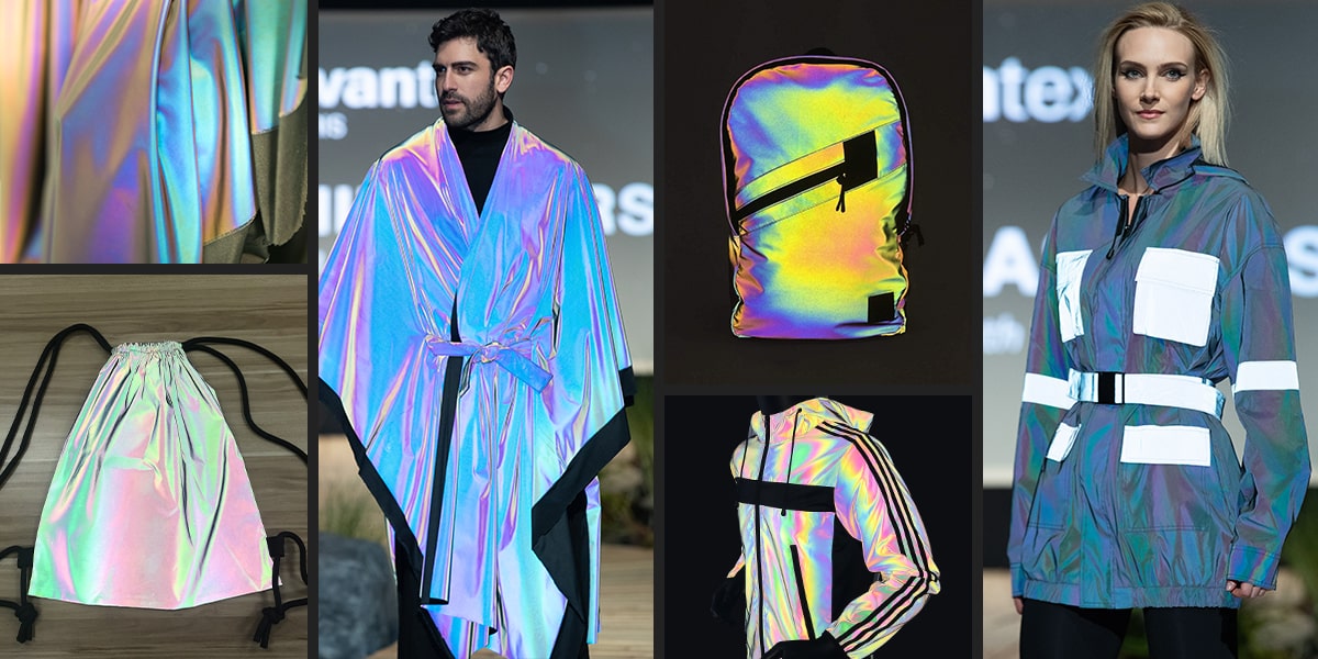 Rainbow iridescent reflective fabric - chinareflective.com
